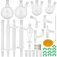 China 32PCS 24/40 Lab Glassware Kit 250 1000ml Borosilicate Glass Distillation Apparatus for sale