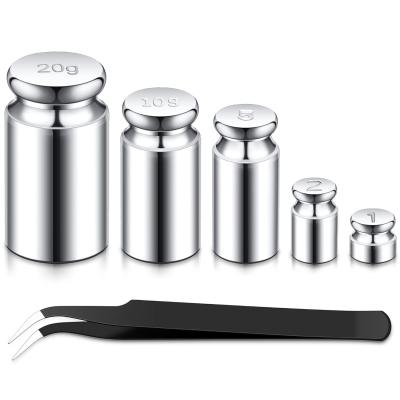 China 20g Calibration Weight Set 1g 2g 5g 10g 20g for Digital Scale Balance with Tweezer for sale