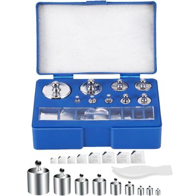 China M2 Class Chrome Plated Calibration Weight Set 10-500g 8pcs 1000g Total with Case and Tweezers for sale