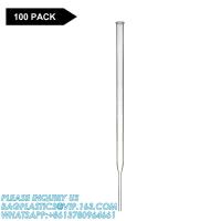 China Borosilicate Glass Dropper Pipettes 3ml Non-Graduated Liquid Transfer Pipettes 20cm Lab Set of 100 for sale