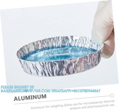 China Aluminum Weighing Boats 43mm x 12mm Pack of 100 Reusable Lab Foil Trays for Chemistry for sale