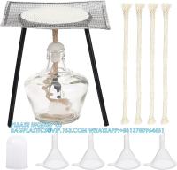 China 150ml Glass Alcohol Lamp Set with Tripod Stand Lab Burner Kit for Heating Experiments for sale