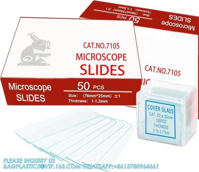 China Microscope Slides and Coverslips 100 Slides 1x3 Inch 100 Coverslips 22x22mm Blank Glass Slides for Microscopy for sale
