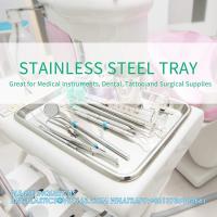 China Stainless Steel Tray 10.5x8x1 Inch Heavy Duty Non Toxic Baking Lab Medical Tray for sale