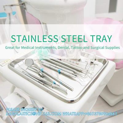 China Stainless Steel Tray 10.5x8x1 Inch Heavy Duty Non Toxic Baking Lab Medical Tray for sale