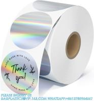 China Holographic Round Thermal Label Stickers 2 Inch Rainbow Printable Self-Adhesive Labels 400 Labels per Roll for sale
