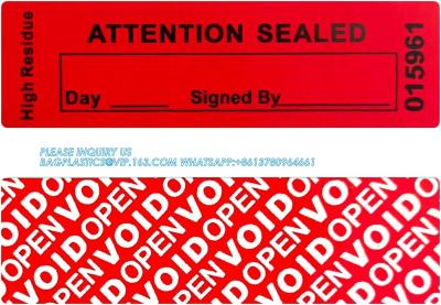 China Transfer Tamper Evident Security Void Stickers 1x3.35 Inches Waterproof Tamper Proof Seals for Reusable Packaging for sale