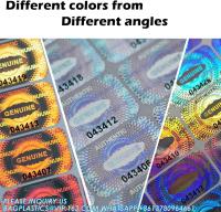 China Tamper Evident Hologram Security Stickers 1x0.6 inch Silver Warranty Void Labels with Unique Serial Number for sale