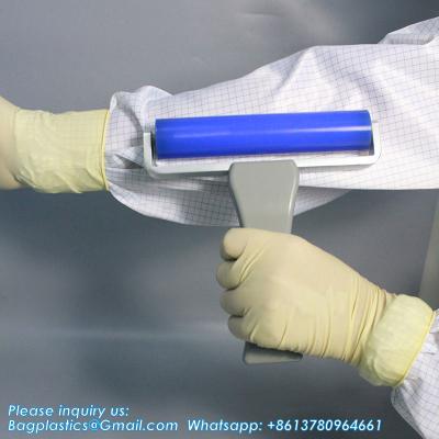 China Industrial Reusable Silicone Sticky Lint Roller 8 Inch High Adhesive Cleanroom Dust Remover for sale