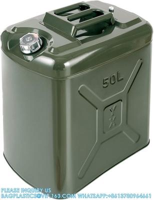 China Stainless Steel Metal Spout Diesel Fuel Can 20L Petrol Tank Jerrycan Holder Gasoline Canister for sale