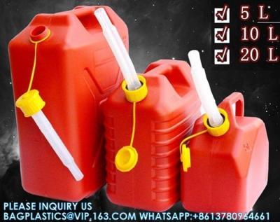 China Red 10L HDPE Plastic Gas Jerry Can 2.5 Gallon Fuel Container with Flexible Spout for sale