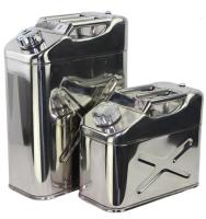 China 304 Stainless Steel Jerry Can 10L 20L Utility Jug Oil Water Tank with Flexible Nozzle Screw Cap for sale