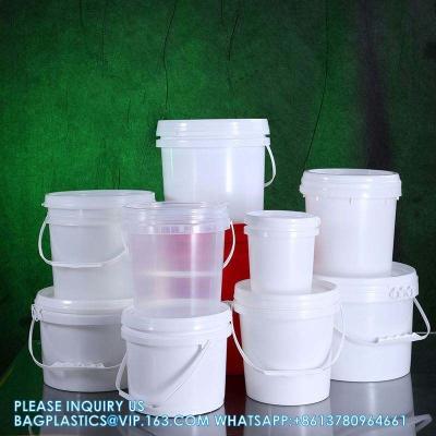 China Food Grade Plastic Bucket 1-25L Unbreakable Refillable Paint Container with Lid for sale