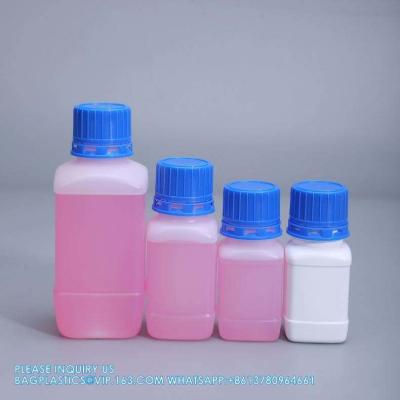 China 100ml HDPE Reagent Bottle White Empty Square Plastic Bottle with Screw Cap for Chemical Liquid Powder Storage for sale