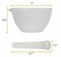 China Porcelain Mortar and Pestle Set 9oz 275ml Unglazed Grinding Surface for Laboratory Kitchen Herb Spice Pill Crusher for sale