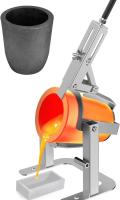 China Handheld Crucible Pouring Tongs Rack with 3.5kg Graphite Crucible for Metal Casting Aluminum Gold Silver for sale