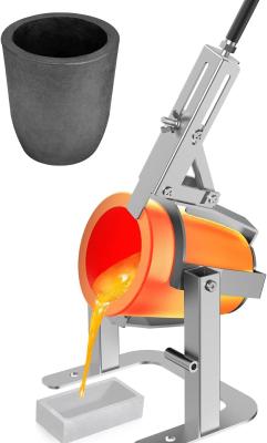 China Handheld Crucible Pouring Tongs Rack with 3.5kg Graphite Crucible for Metal Casting Aluminum Gold Silver for sale