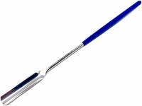 China Stainless Steel Micro Lab Scoop Half Rounded Spoon Spatula Sampler with Vinyl Handle 9 inch for sale