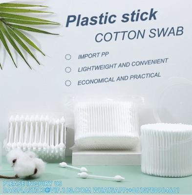 China Drawer Box Cotton Swabs 100pcs per Box Plastic Stick 100 Percent Pure Cotton Ear Cleaning Buds for sale
