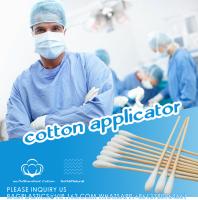 China Sterile Single Head Medical Cotton Swab 6 Inch Wood Shaft 100 Pcs Individually Wrapped for sale