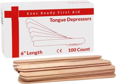 China Wood Tongue Depressors 6 Inch Medical Grade 500 Count Smooth Natural Wood Spatulas for sale