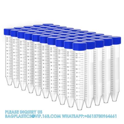 China 15mL Centrifuge Tubes 50 PCS Sterile Polypropylene Conical Screw Cap Leak-Proof 9400 RCF for sale