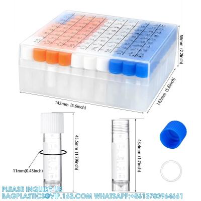 China 2ml Plastic Small Vials with Screw Caps PP Cryotubes DNase RNase Free 46mm Length for sale