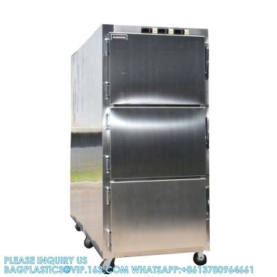 China 3 Drawers Morgue Freezer 2480x850x1880mm Stainless Steel Cadaver Refrigerator with SECOP Compressor for sale