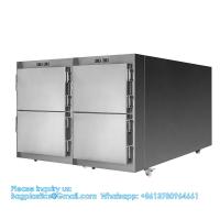 China CE Approved 4 Room Mortuary Refrigerator 304 Stainless Steel Body Fridge 0 to -10C for sale