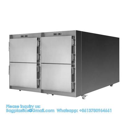 China CE Approved 4 Room Mortuary Refrigerator 304 Stainless Steel Body Fridge 0 to -10C for sale