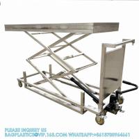 China 304 Stainless Steel Hydraulic Mortuary Trolley 1700mm Lift Height 150kg Capacity Body Lifter for sale