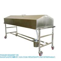 China Stainless Steel 304 Mortuary Trolley with Cover 2180x810x1230mm Funeral Service Equipment for sale