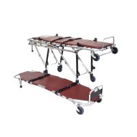 China 304 Stainless Steel Folding Funeral Stretcher 250kg Load Capacity Custom Size Ambulance Stretcher for sale