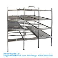China Stainless Steel 304 Morgue Body Storage Rack 4-Tier 2000x700x800mm Cadaver Shelf for sale