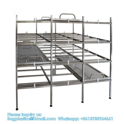 China Stainless Steel 304 Morgue Body Storage Rack 4-Tier 2000x700x800mm Cadaver Shelf for sale