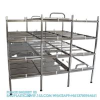 China Stainless Steel 304 Morgue Storage Rack 4 Layer 180kg Capacity Cadaver Tray for sale