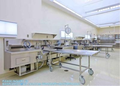 China 304 Stainless Steel Autopsy Table with 150kg Load Capacity and 200mm Lift Height for sale