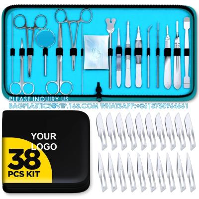 China Advanced Dissection Kit 37 Piece Stainless Steel Anatomy Biology Lab Set with 20 Scalpel Blades for sale