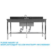 China Customized Laboratory Stainless Steel Double Sink Cabinet with Two Doors 1200mm for sale