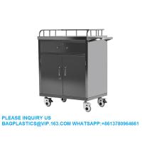 China Stainless Steel 304 Lab Medicine Cart with Custom Sink Cabinet for Hospital School for sale