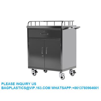 China Stainless Steel 304 Lab Medicine Cart with Custom Sink Cabinet for Hospital School for sale