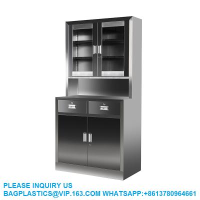 China Customized Stainless Steel 6 Door Laboratory Cabinet with Drawers 304 Grade for sale