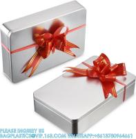 China 8.5x5.3x1.9 Inch Silver Rectangular Empty Tin Box Containers for Gift Jewelry Storage Home Organizer for sale