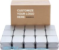 China Metal Rectangular Empty Hinged Tins - Pack Of 40 Silver Mini Portable Box Small Storage Kit & Home Organizer With Lids for sale