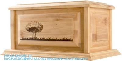 China Tree of Life Bamboo Urn for Adult Ashes 220 cu in Capacity 11.6 x 7.6 x 6.3 Inches for sale