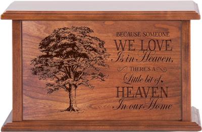 China Personalized Tree of Life Cremation Urn for Adult Ashes 262 cu in Cherry Wood for sale
