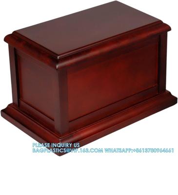 China Cherry Solid Wood Cremation Urn 220 cu in for Adult Human Ashes Eco-Friendly Wooden Casket Urn for sale