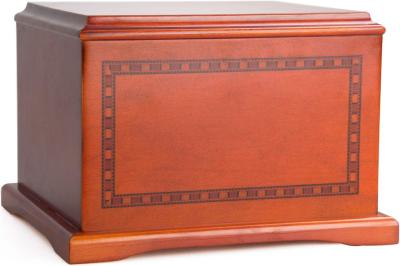 China Large Cherry Wood Cremation Urn for Human Ashes 262 cu in Adult Burial Keepsake Box for sale