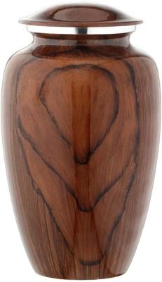 China Cherry Wood Grain Finish Cremation Urn 200 Cubic Inches Adult Human Ashes Memorial for sale