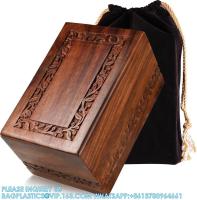 China Handcrafted Rosewood Cremation Urn for Human Ashes 200 Cubic Inch Adult Wooden Box for sale